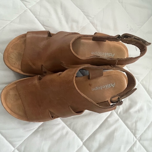 Antelope | Shoes | Antelope 2 Pairs Leather Platform Wedge Sandals Size ...